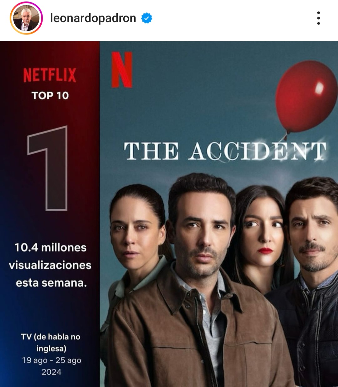 'Accidente', número 1 en el top 10 de Netflix - Yo Soy Latino